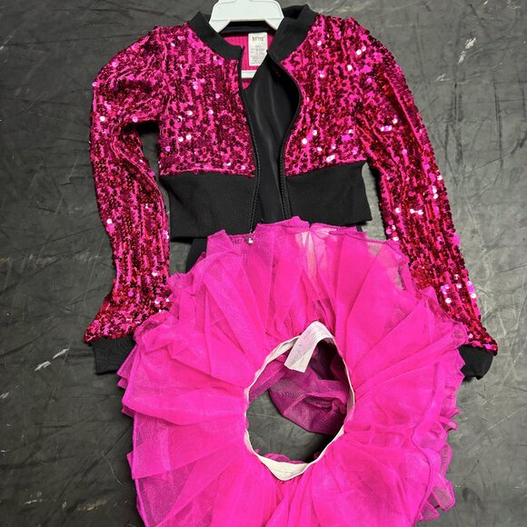 Costumes | Three Piece Kids Pink Sparkly Dance Costume Set | Poshmark